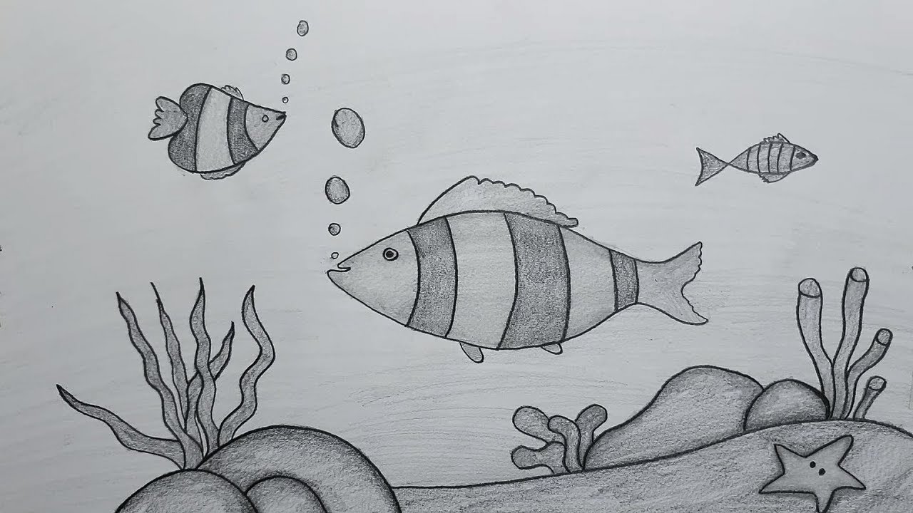 fishes at the bottom of the sea / step by step easy big aquarium ...