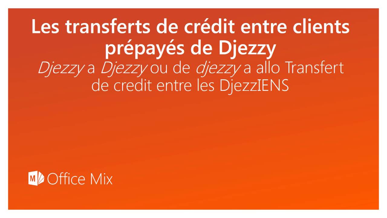 Code De Transfert De Credit Djezzy - YouTube