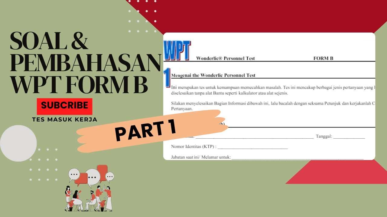 Psikotes IQ WPT (Wonderlic Personnel Test) Form B | Part 1 (1 - 15 ...