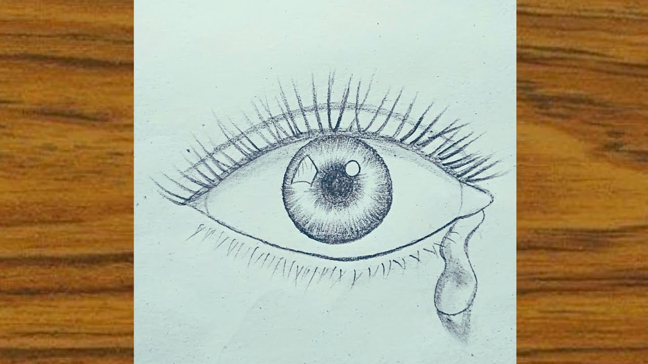 How to draw sketch crying eye step by step #art with sharma - YouTube