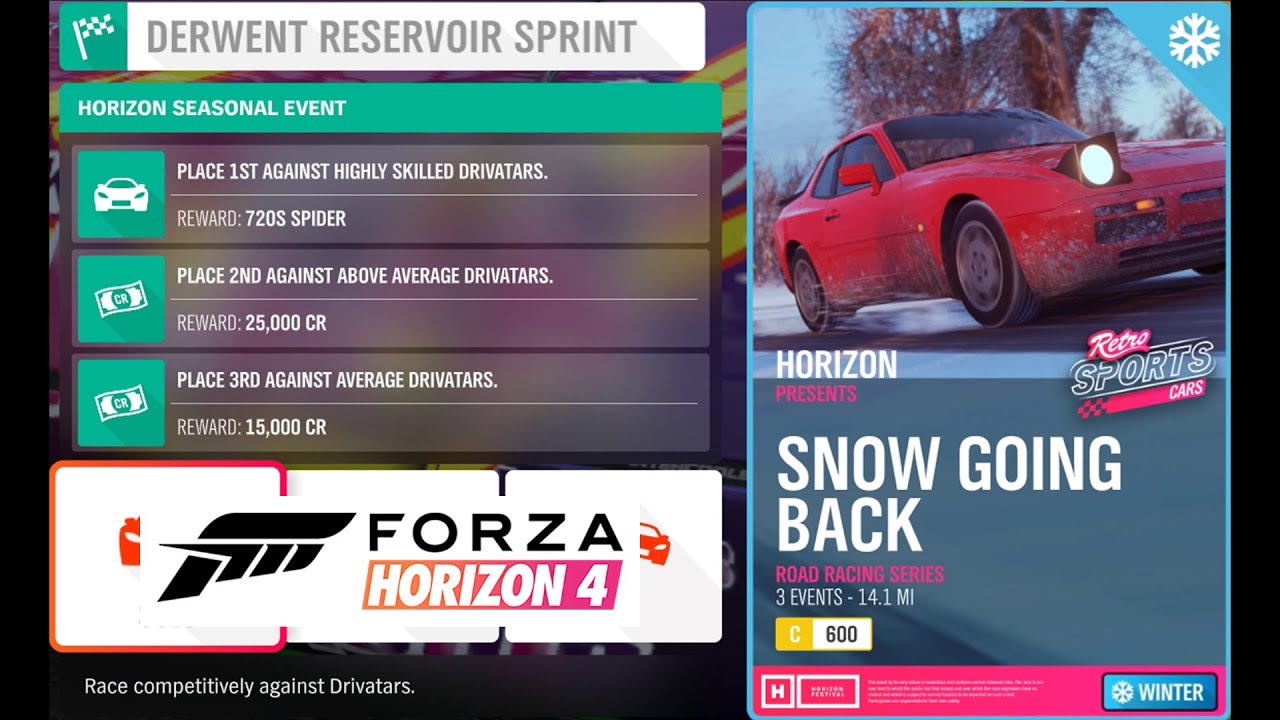 FH4 - "Snow Going Back" Seasonal Event Road Racing Series 3 Events - 14 ...