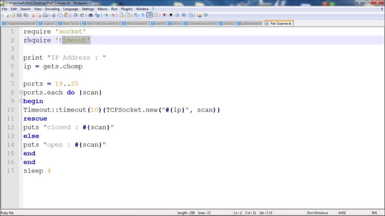 How To Create Your Own Port Scanner | Ruby - YouTube