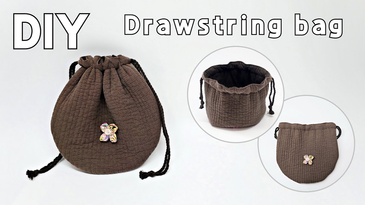 [DIY] The Simple Way Make a Pouch | Drawstring Bag (sub ENG) how to sew ...