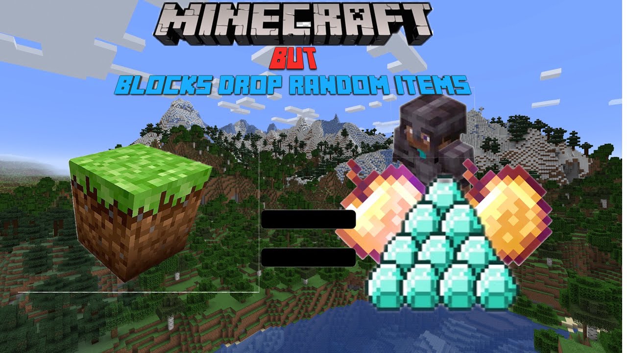 Minecraft but blocks drops are random - YouTube