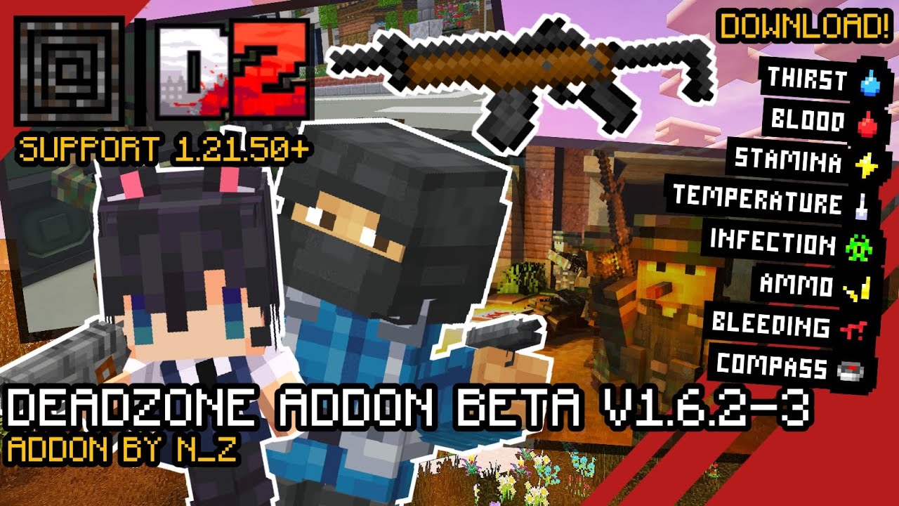 DeadZone Addon V1.6.3-2 NEW UPDATE! | Zombie Apocalypse Addon for MCPE 1.21.50+ | Creator ...