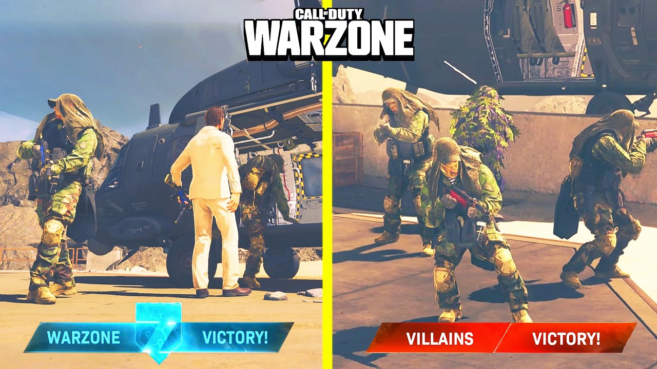 Warzone Victory - HEROES vs VILLAINS - YouTube