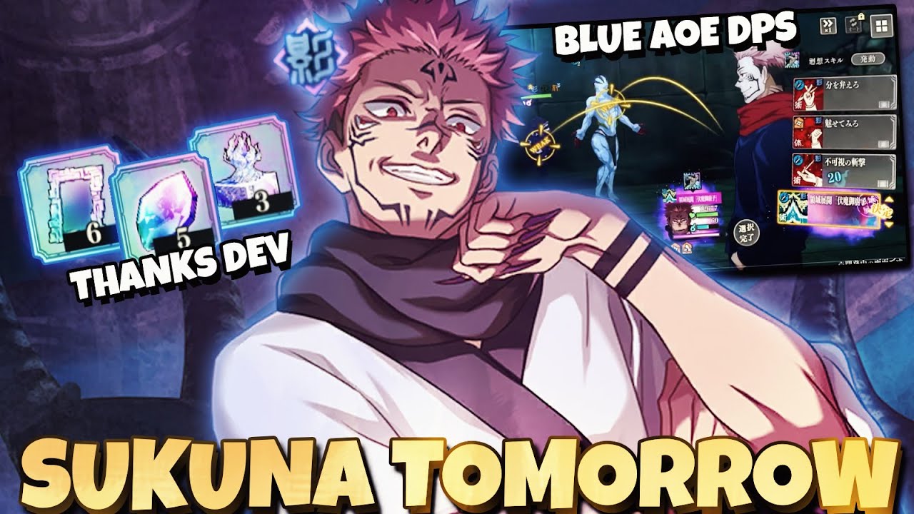 SUKUNA IS BLUE TYPING AOE ATTACKER & THANKS DEV FREE MAXED SUKUNA ...