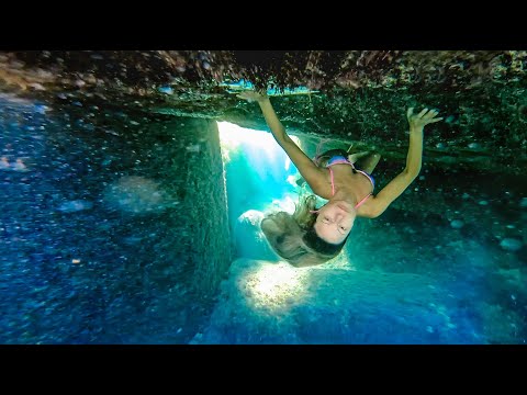 Sea nymph in an underwater cave