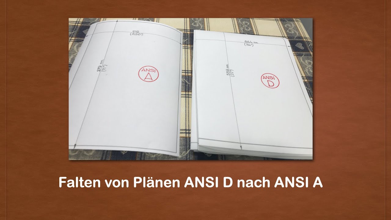 Falten von Plänen ANSI D nach ANSI A - YouTube