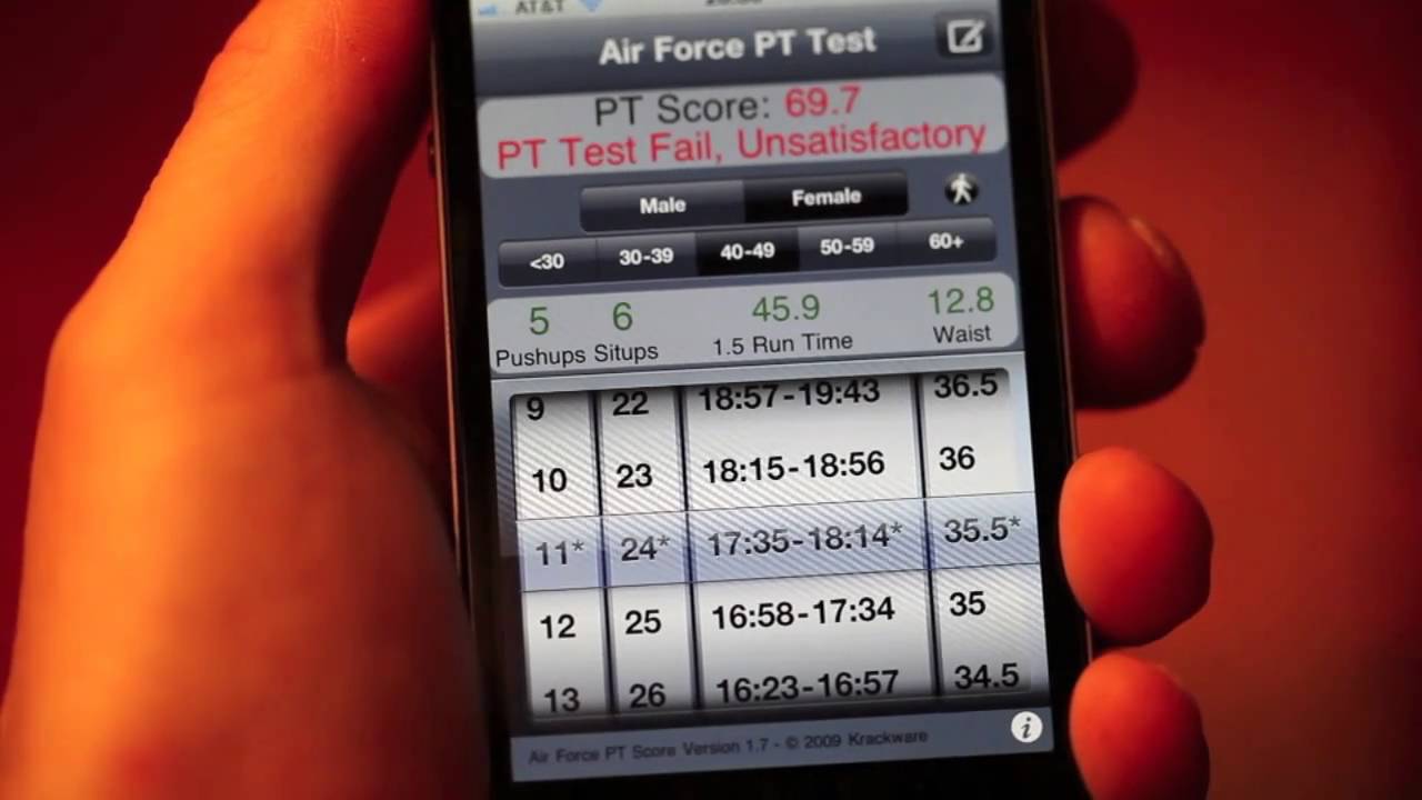 Air Force PT Test iPhone Application Demo - YouTube