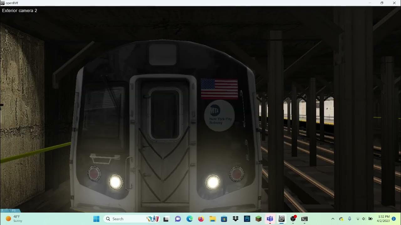 OpenBVE R160 (W) train Via Broadway Local Whitehall Street to Astoria Ditmars Blvd - YouTube