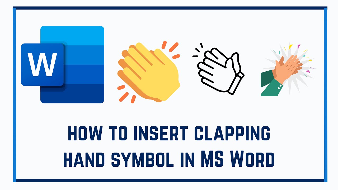 how to insert clapping hand symbol in MS Word - YouTube