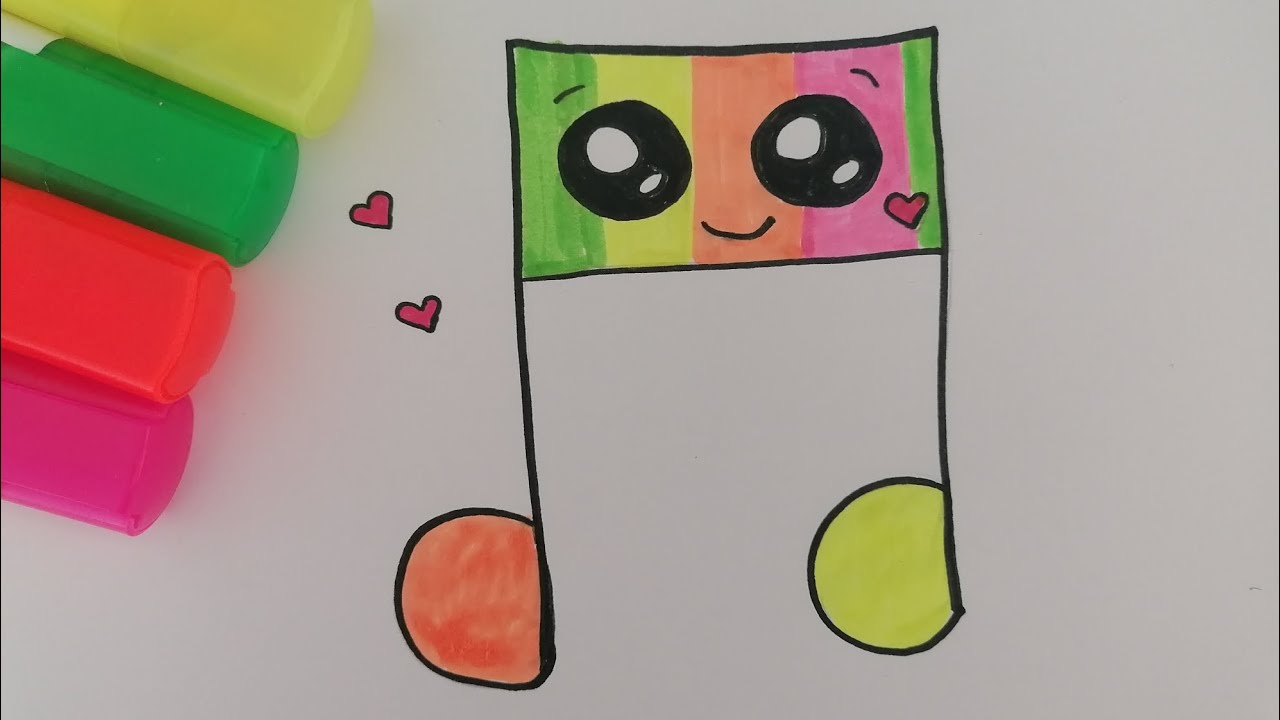 Musick Note Malen - Kawaii Bilder zum Nachmalen - YouTube