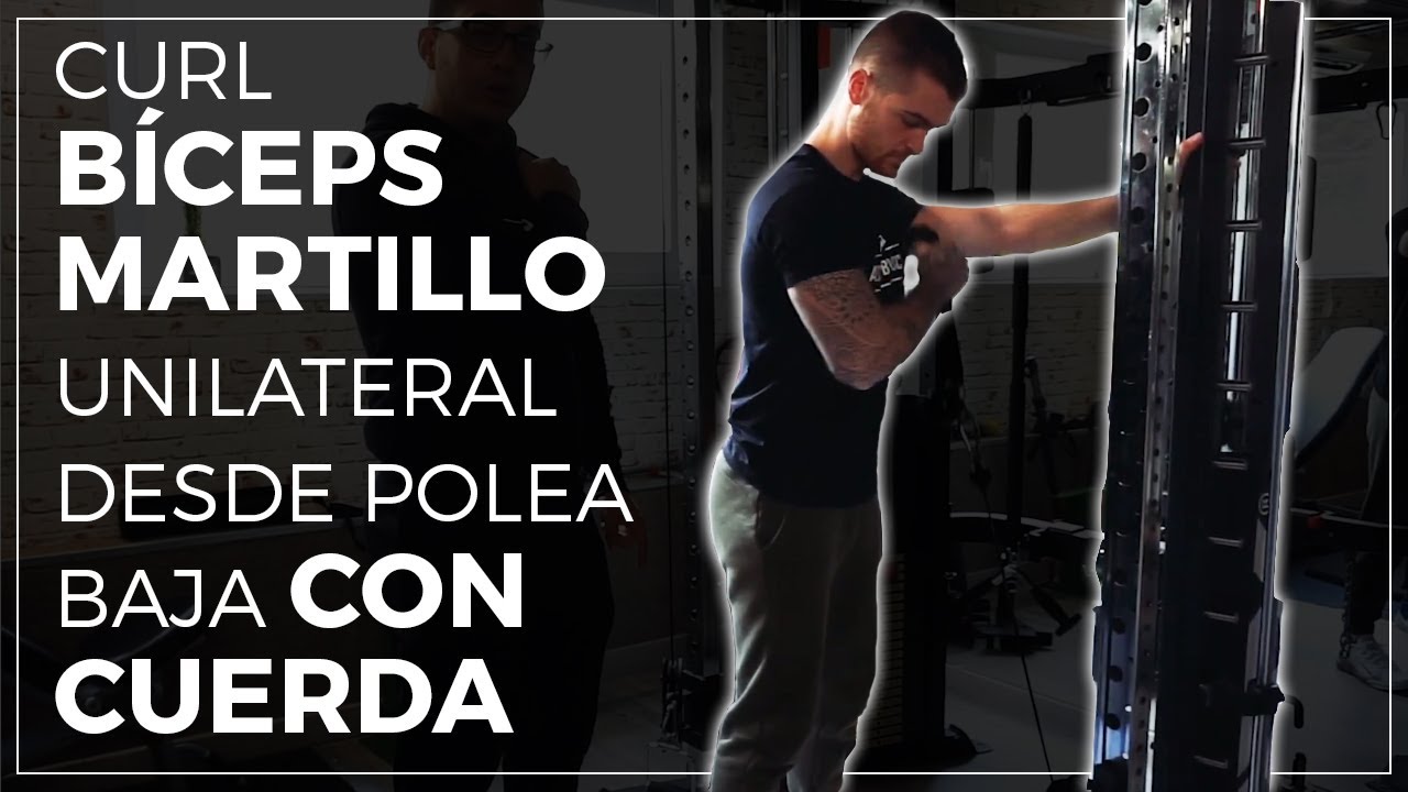 Curl BÍCEPS MARTILLO unilateral desde polea baja CON CUERDA | GFit ...