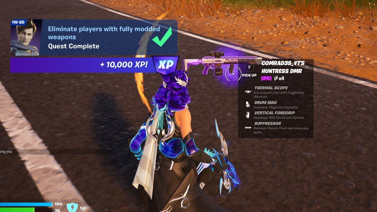 Eliminate players with fully modded weapons Fortnite - YouTube