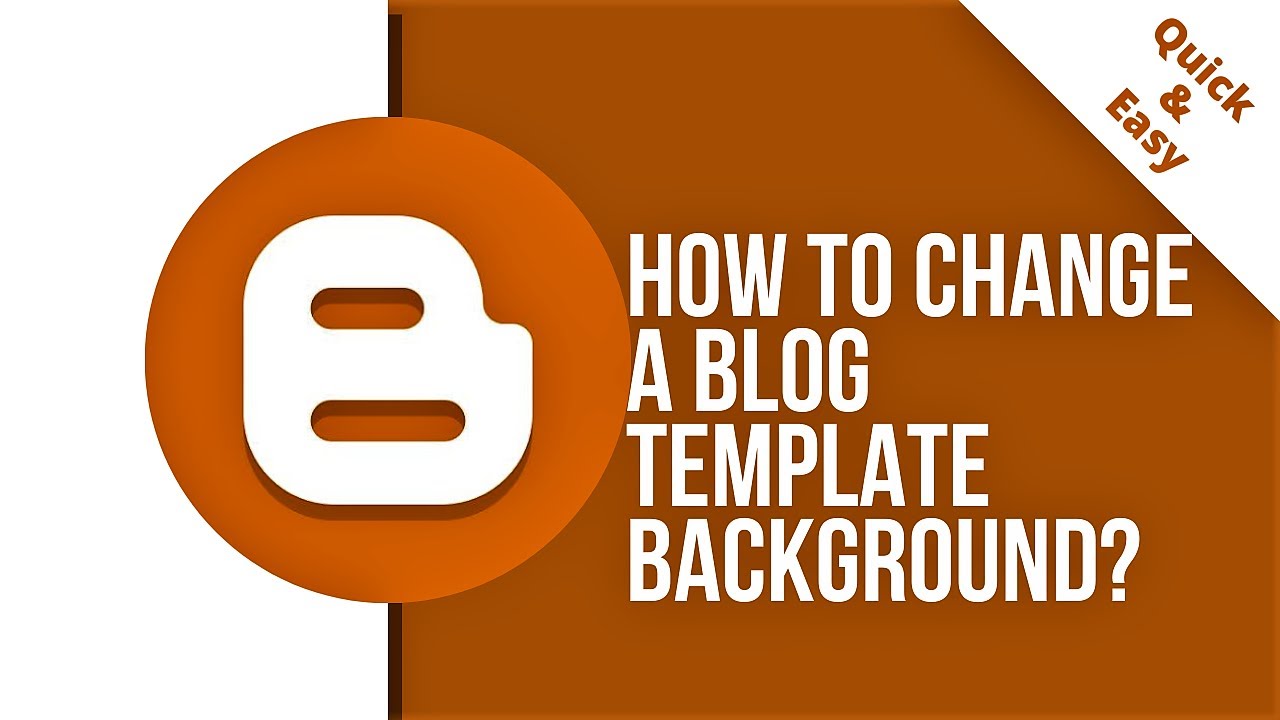 How to change a blog template background? - YouTube