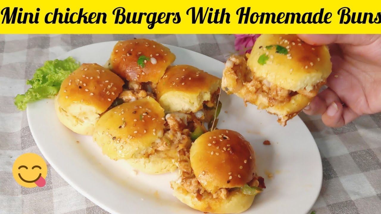 Homemade Mini Chicken Burgers | Lunchbox Recipe | Chicken Sliders ...