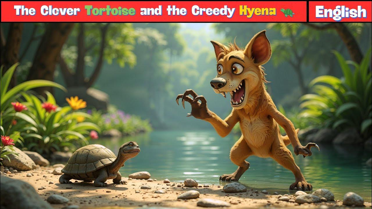 The Clever Tortoise and the Greedy Hyena 🐢 | Moral Story for Kids ...
