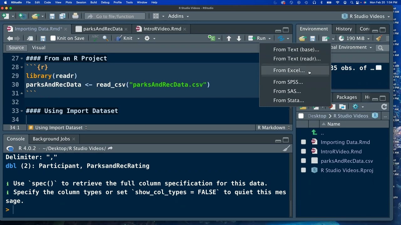 Importing Data Into R Studio YouTube Importing Data Into R Studio YouTube