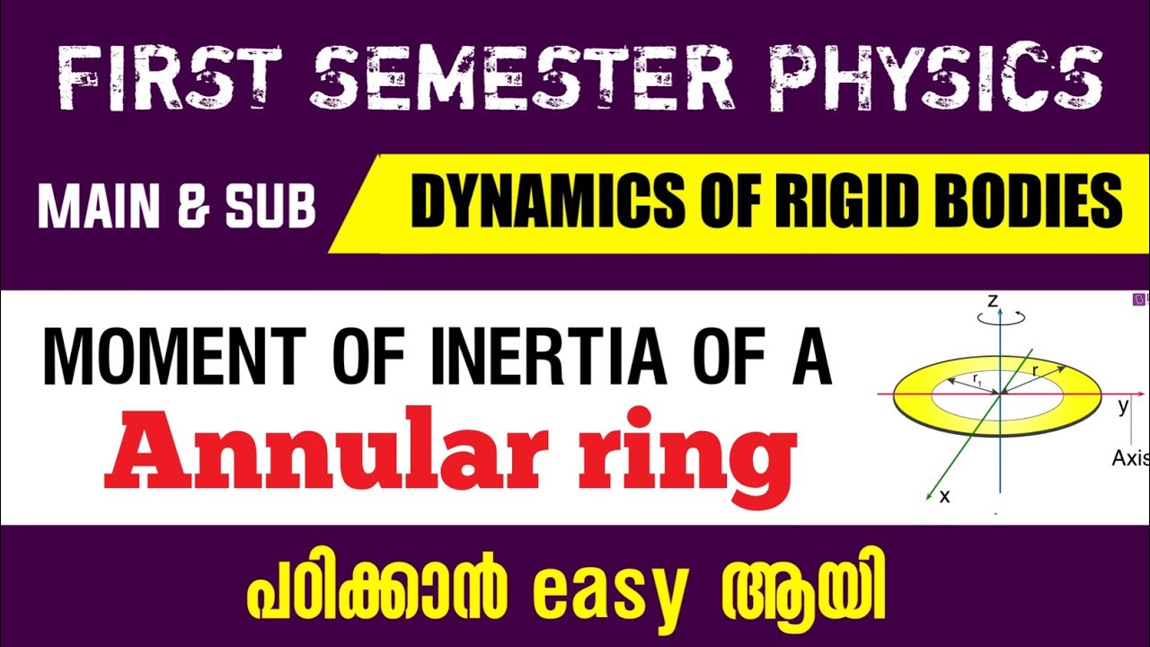 MI OF ANNULAR DISC , FIRST SEMESTER PHYSICS , DYNAMICS OF RIGID BODIES ...
