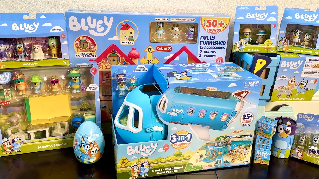 Bluey Toy Unboxing | Bluey's House with muffin | Bluey plane, Halloween ...