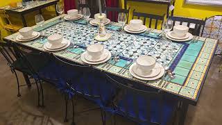 Large Outdoor Tile Top Patio Table