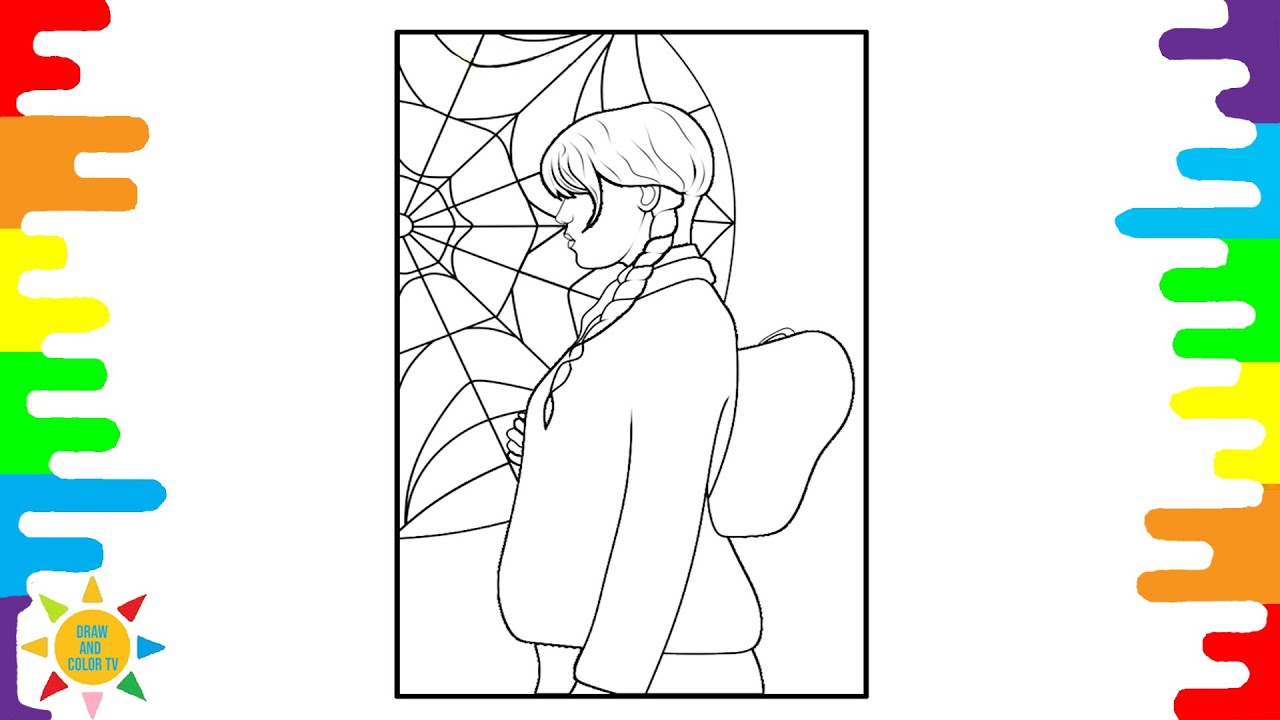 Wednesday Coloring Pages Wednesdey Netflix Drawandcolortv Youtube