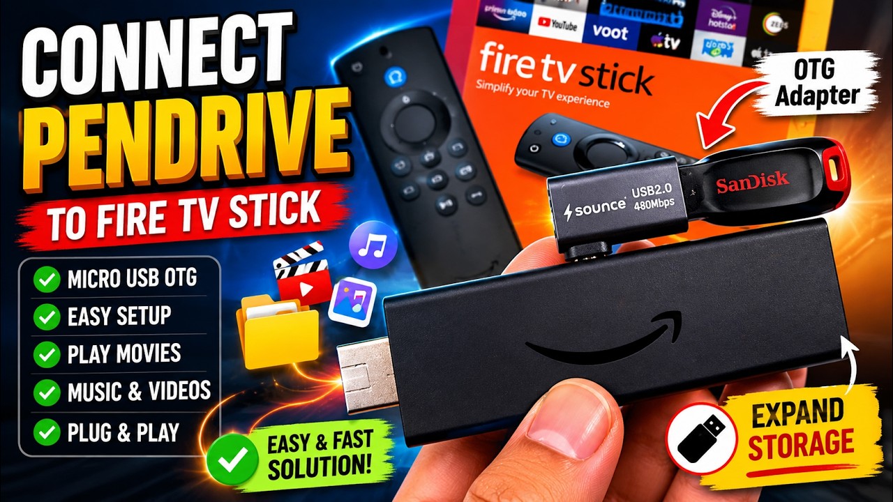 Pendrive For Fire TV Stick l Sounce Micro To USB OTG Adapter - YouTube