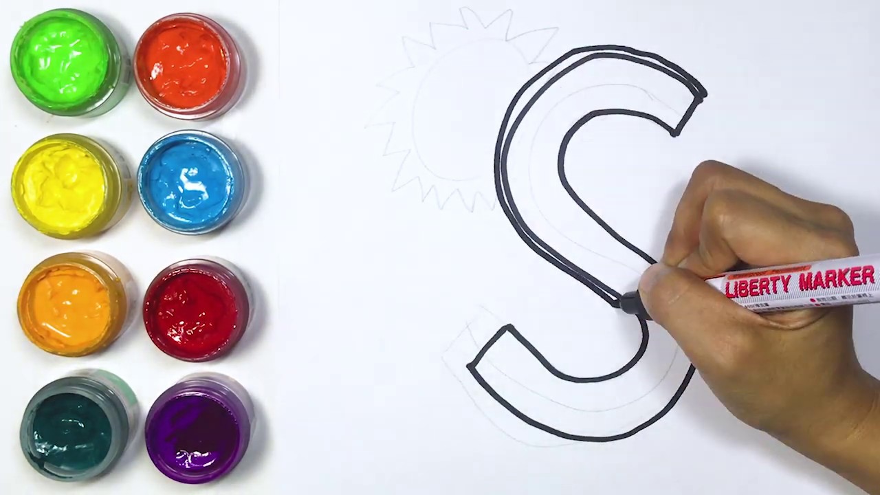 Awesome alphabet | Coloring and drawing letter S | For children and ...