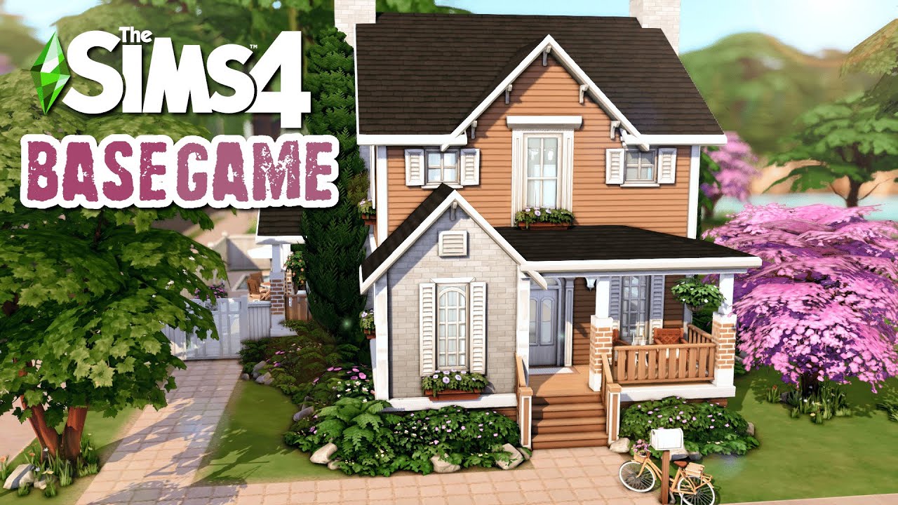 6 Sim BASE GAME Family Home 👨‍👩‍👧‍👦 The Sims 4 || Speed Build (No CC ...
