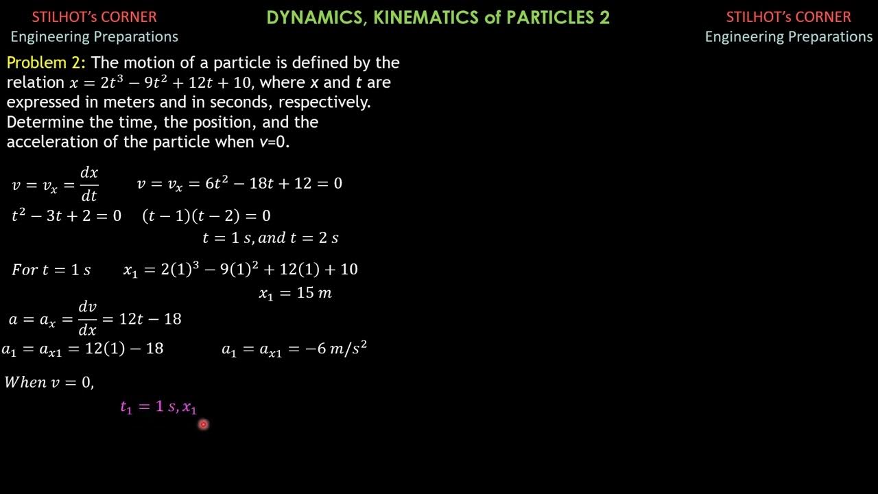 KINEMATICS of PARTICLES, 2 - YouTube
