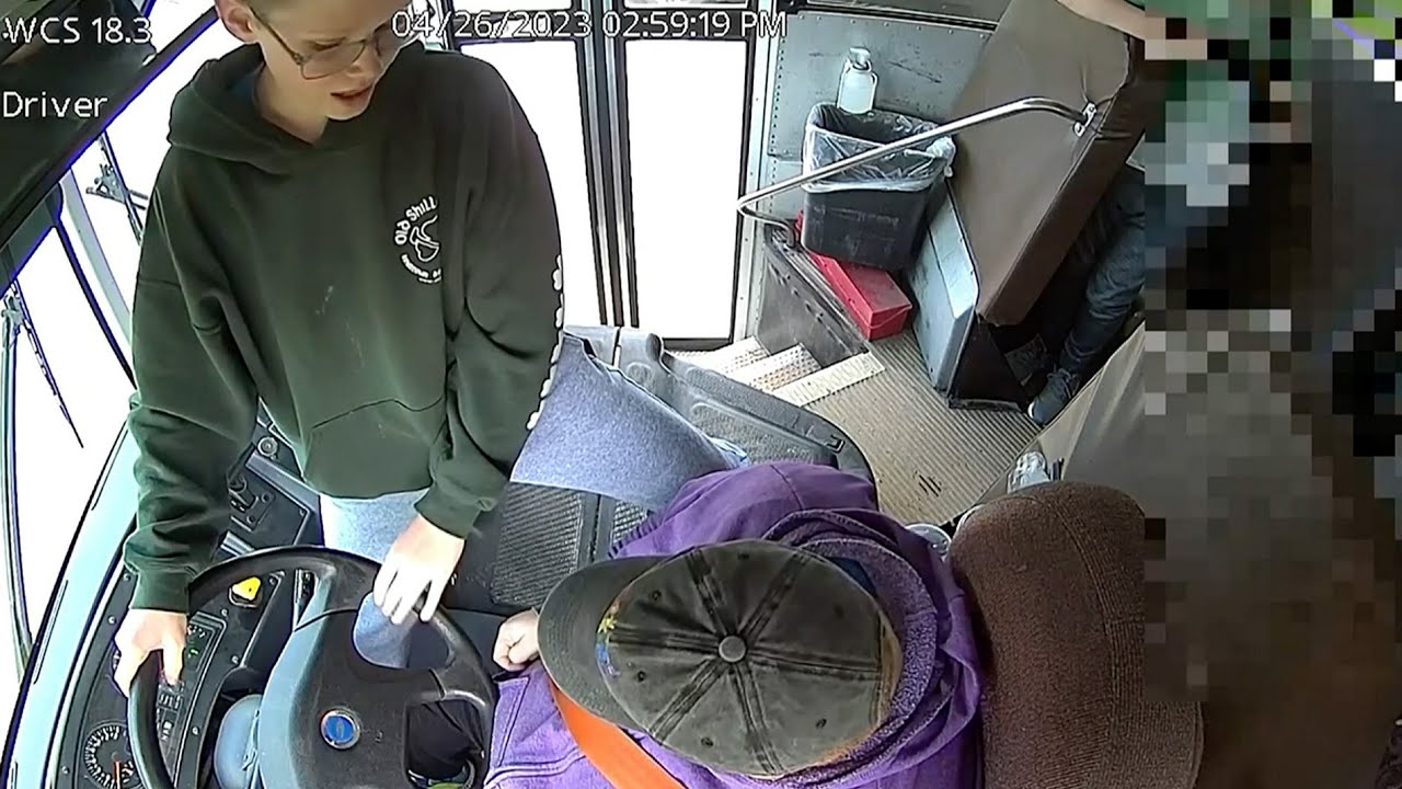 Teenager heroically stops school bus after driver passes out in ...
