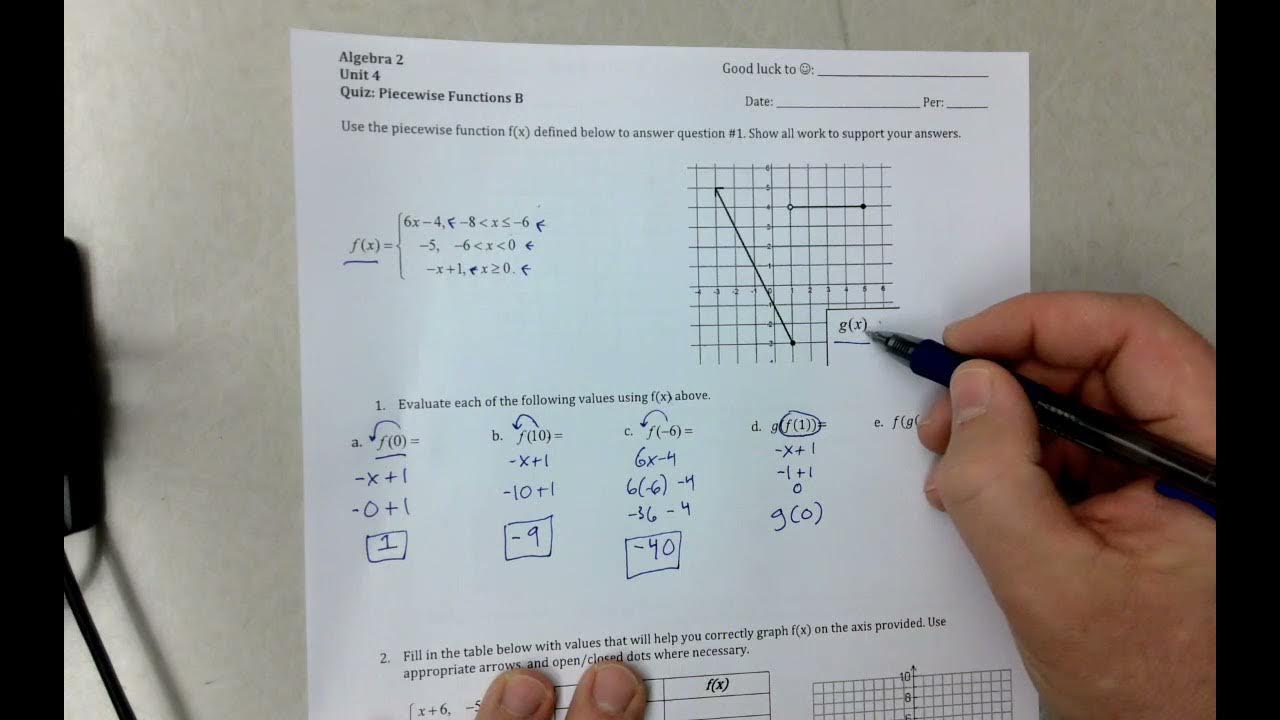 Piecewise Functions Test Review - YouTube
