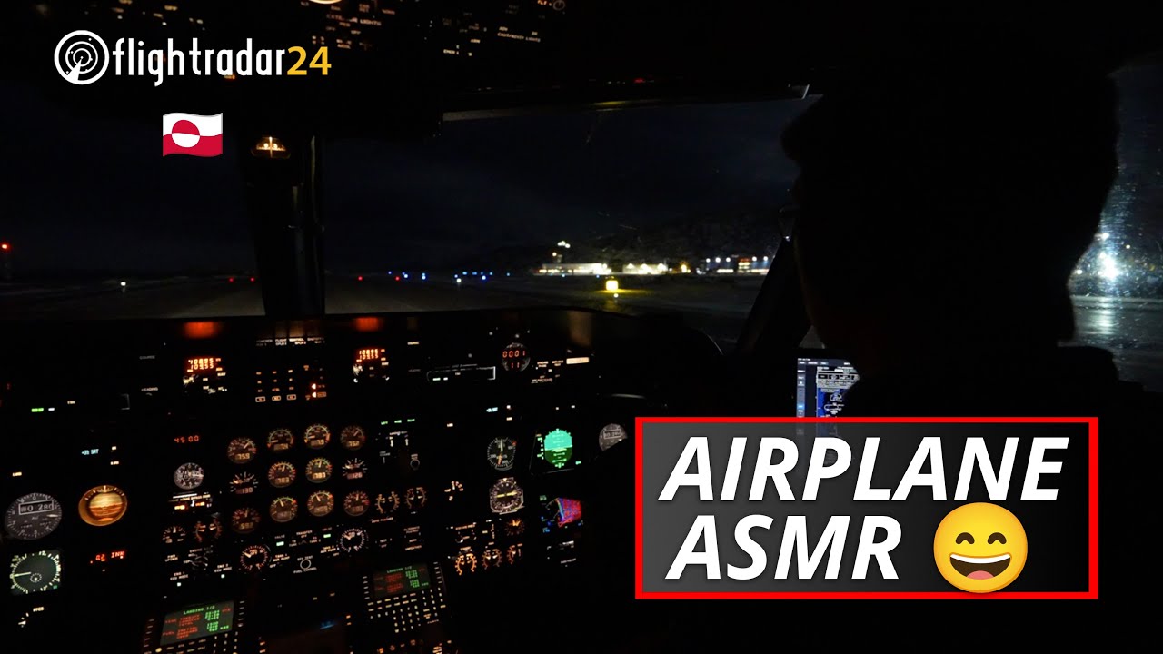 Cockpit night flight to Nuuk | Full Flight Dash 8 ASMR - YouTube