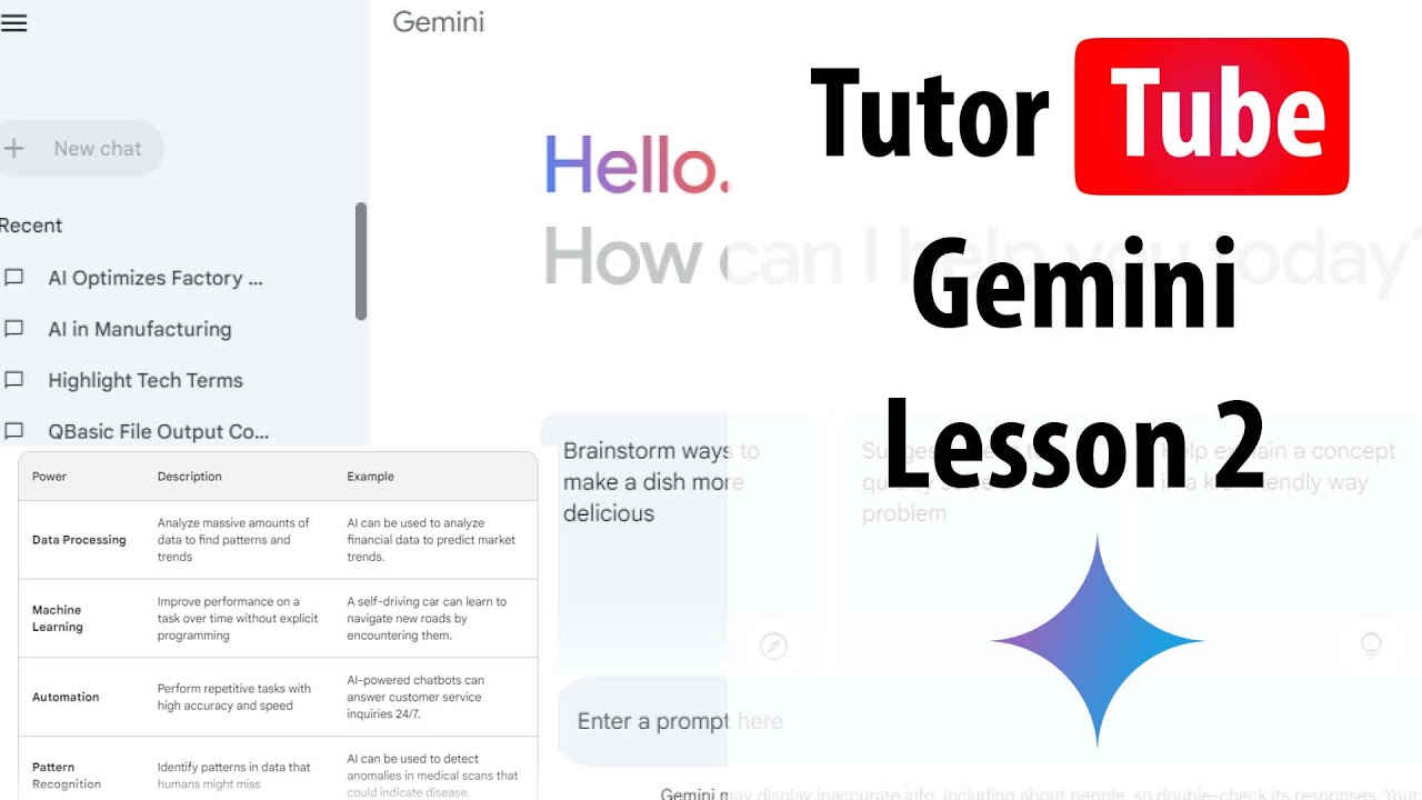 Google Gemini - Lesson 2 - Gemini Interface Tour - YouTube