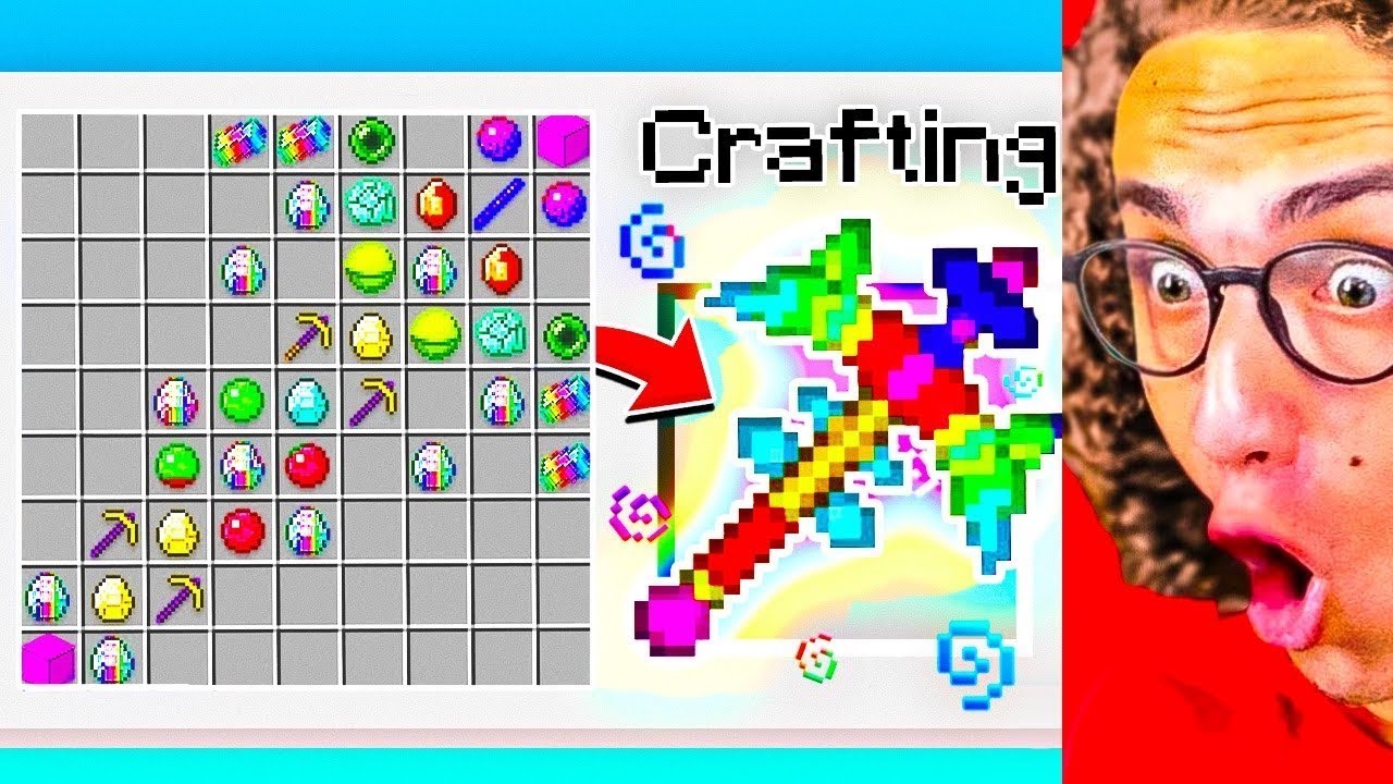 How To Craft A Secret RAINBOW PICKAXE in Minecraft! (Hidden Recipe ...