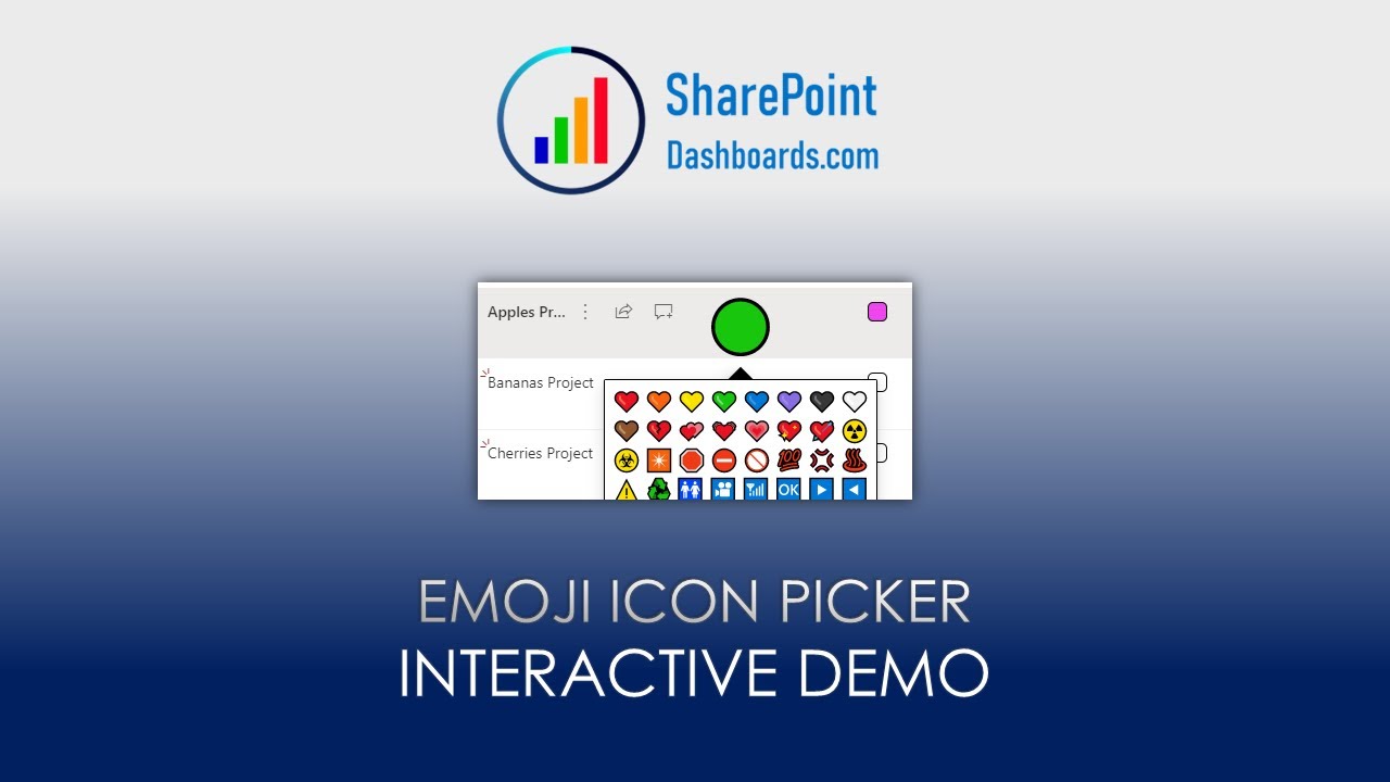 SharePoint View Formatting Emoji Icon Picker Interactive Demo - YouTube