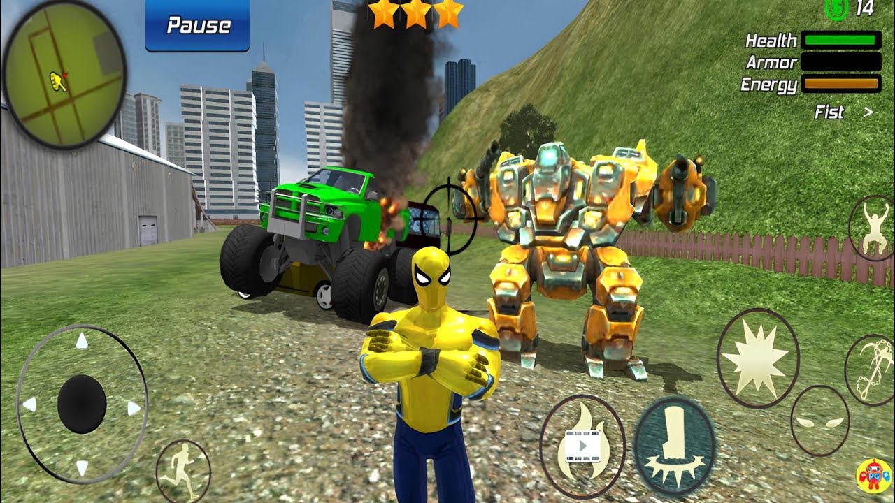 Süper Kahraman Örümcek Adam - Spider Rope Hero Gangstar Vegas Robot ...