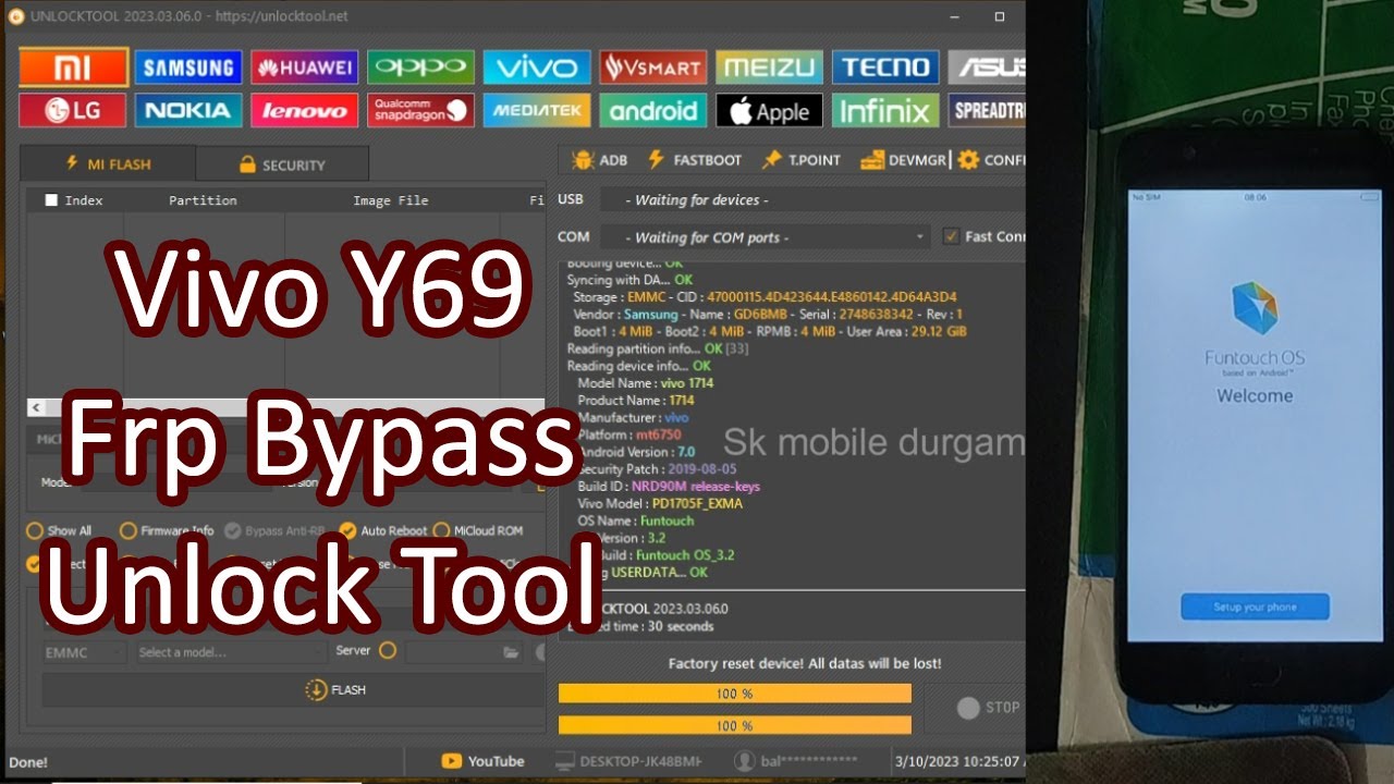 vivo y69 frp unlock tool | unlock tool one click frp unlock - YouTube