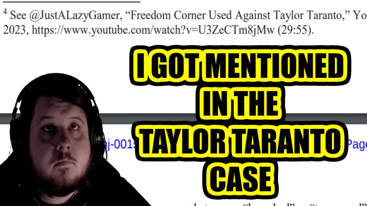 The Taylor Taranto Case Mentioned Me - YouTube