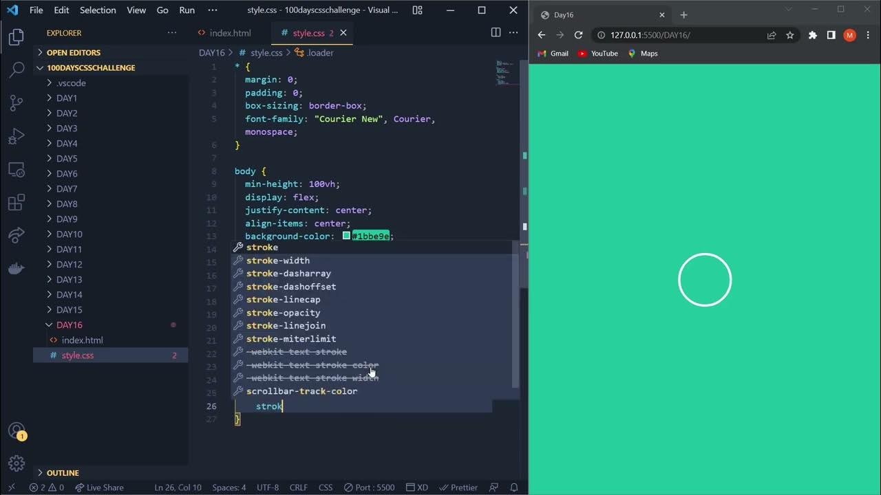 100 Days CSS Challenge Day #16 | SVG Loading Animation CSS | Code With Marish😎 - YouTube