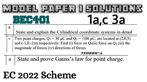 Electromagnetic Theory 4th Sem Model Question Paper 1,2 Solved and ...