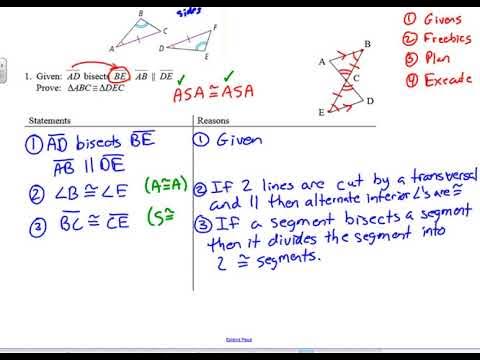 Unit 4 Lesson 3 - Proving Triangles Congruent by ASA & AAS - YouTube