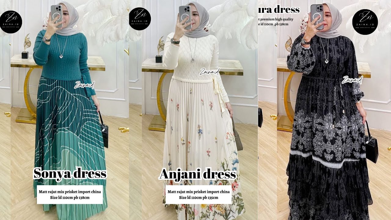 INSPIRASI MODEL GAMIS DRESS SYARI MODERN DAN KEKINIAN TERBARU 2024 ...