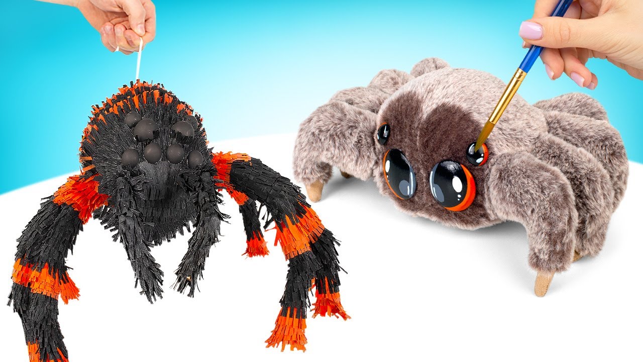 Super Fun And Cute Spider Crafts || DIY Pinata And Fluffy Toy - YouTube