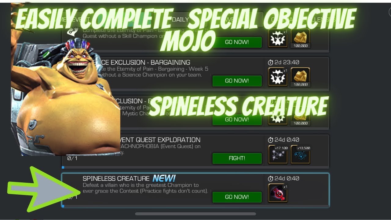 MCOC Solo Special Objective | Spineless Creature | Mojo | Marvel ...