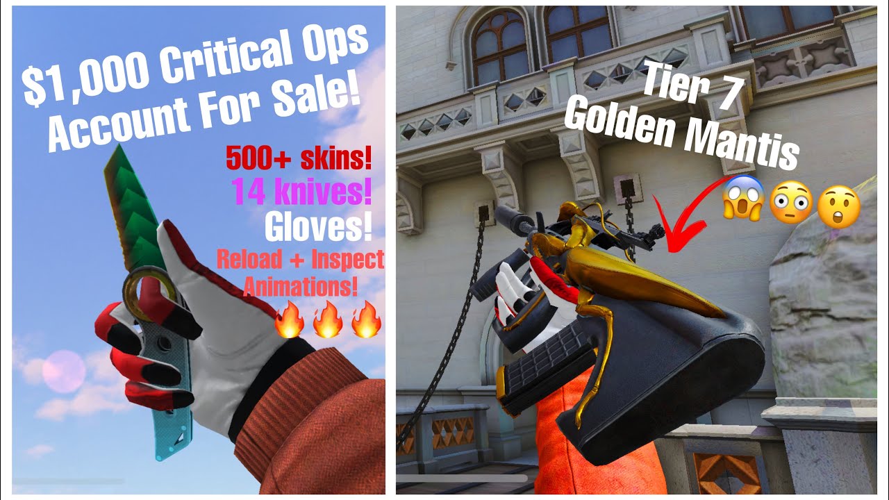 $1,000 Critical Ops Account For Sale🔥😱‼️Knives, Gloves, 500+ Skins ...