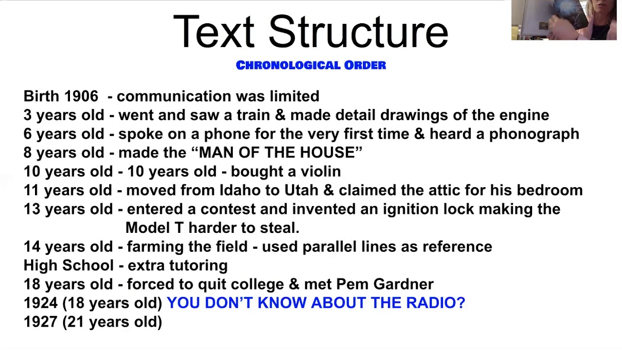 The Boy Who Invented TV - Text Structures - YouTube
