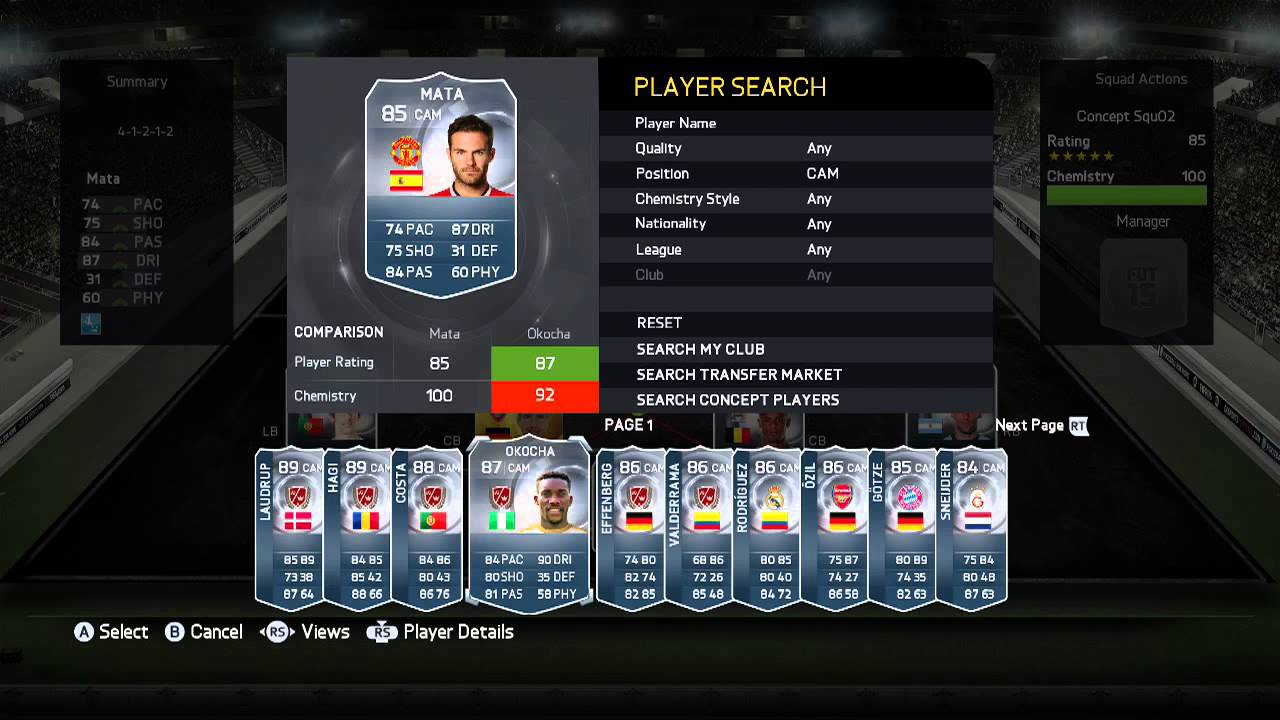 EA SPORTS FIFA 15 | FIFA Ultimate Team Concept Squads Tutorial - YouTube