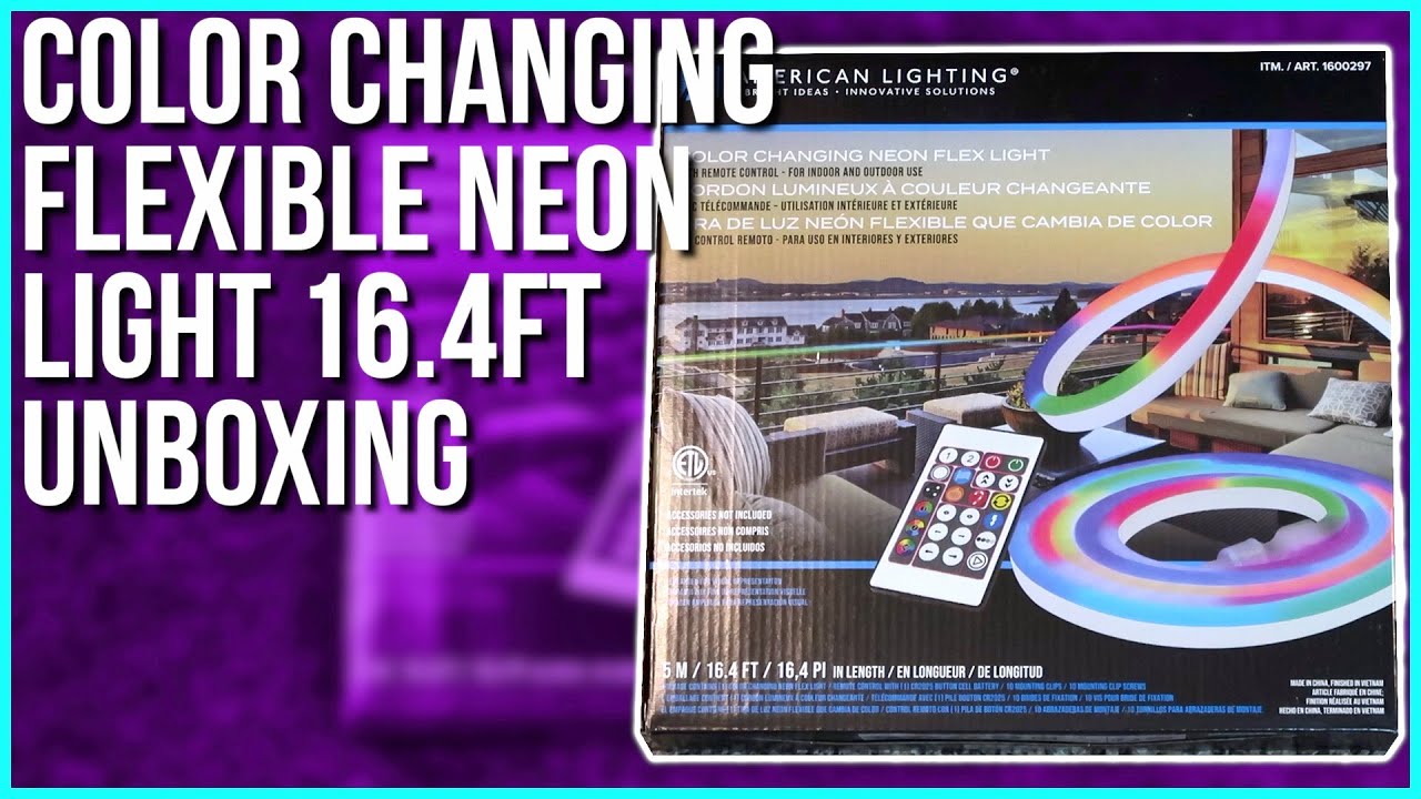 American Lighting | Color Changing Flexible Neon Light 16.4ft Unboxing ...